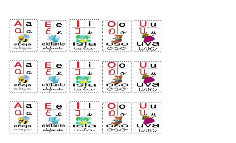 Vocales Tarjetas | PDF