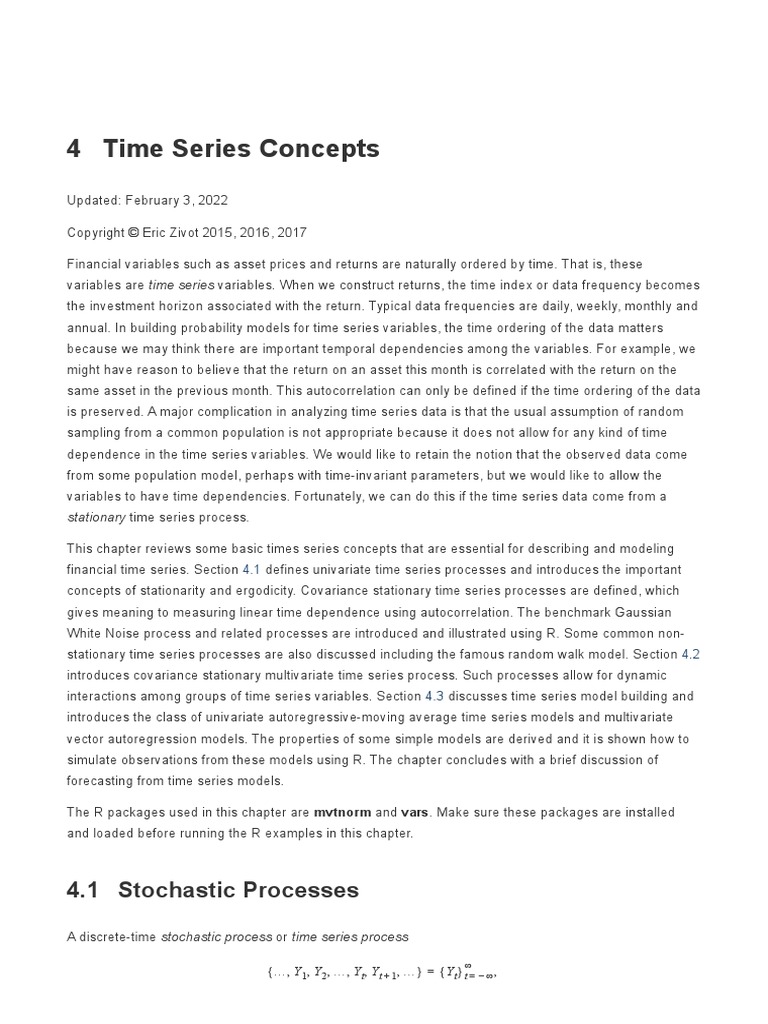 4 Time Series | PDF | Stationary Process | Time Series
