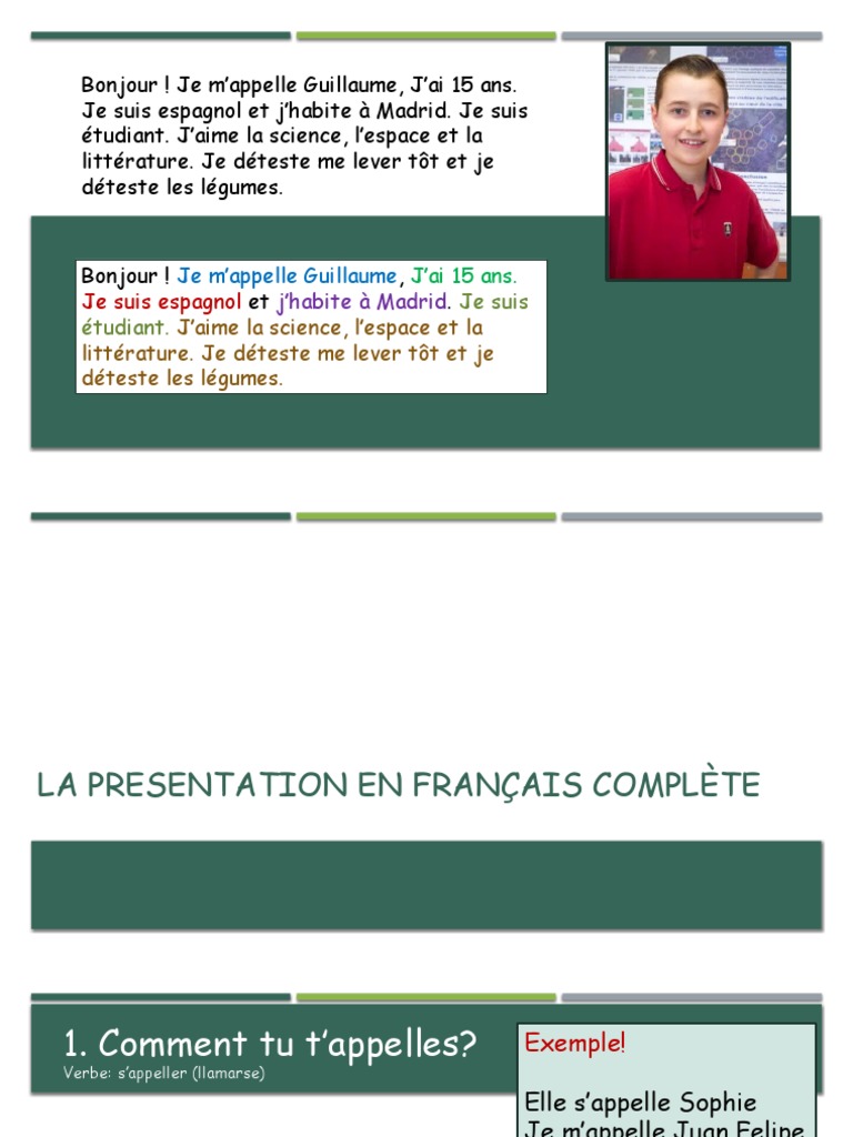 Se Presenter en Francais | PDF | Échecs