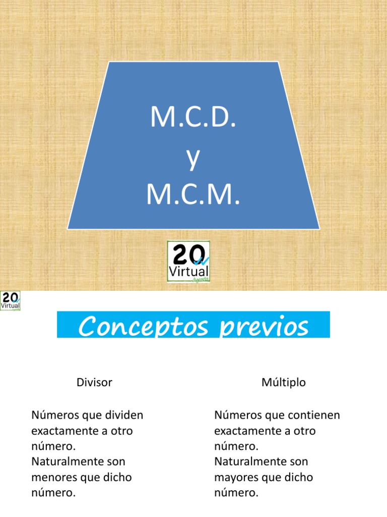 A6 MCD y MCM | PDF | Multiplicación | Teoría de los números