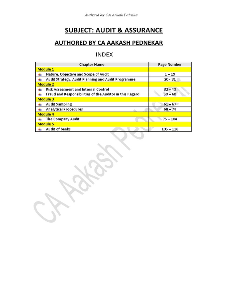 Audit And Assurance Notes Pdf Audit Financial Audit