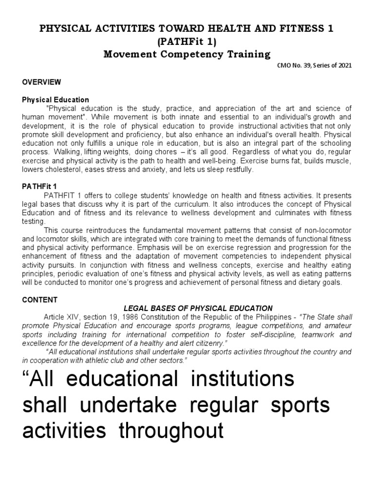 PATHFit 1 | PDF | Physical Fitness | Flexibility (Anatomy)