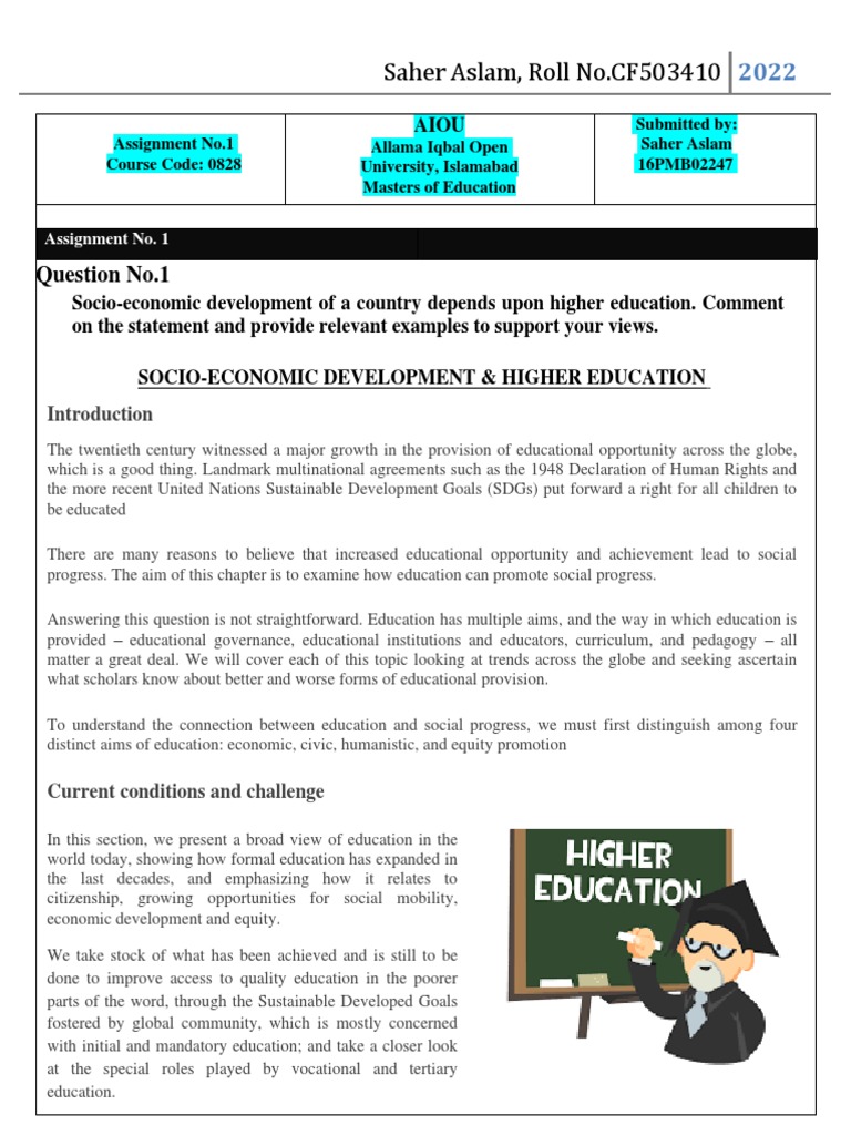 Socio-Economic Development & Education | PDF | Academic Degree | Postgraduate Education
