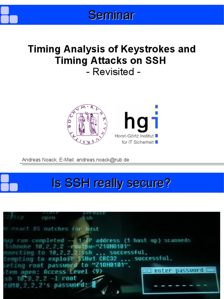Timing Analysis Of Keystrokes And Timing Attacks On Ssh Revisited Pdf Secure Shell Password