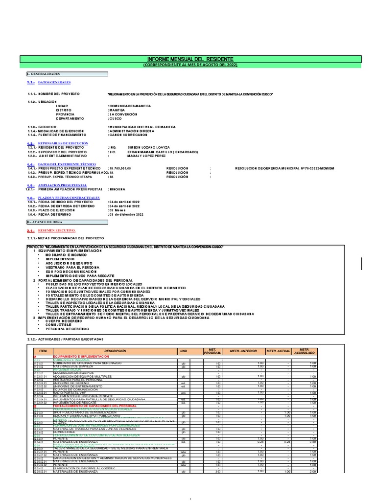 Fich. Téc. Valor. Agosto | PDF | Esfera pública | Gobierno