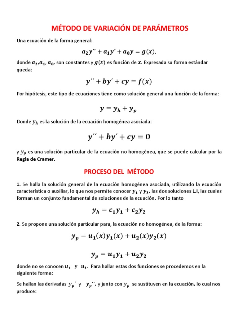 Guía No.9 Ecuac Dif Variacion de Parametros | PDF | Ecuaciones | Integral