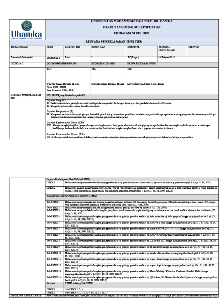 RPS Biostatistik Inferens 2022 | PDF