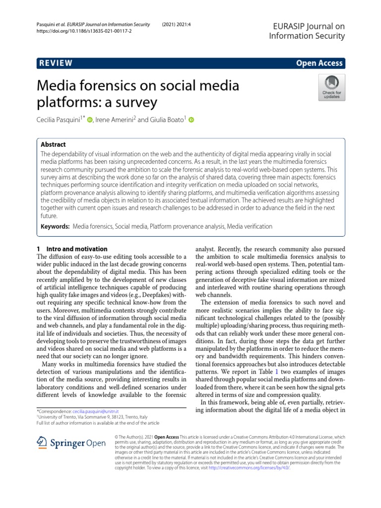 Media Forensics On Social Media | PDF | Popular Culture & Media Studies ...