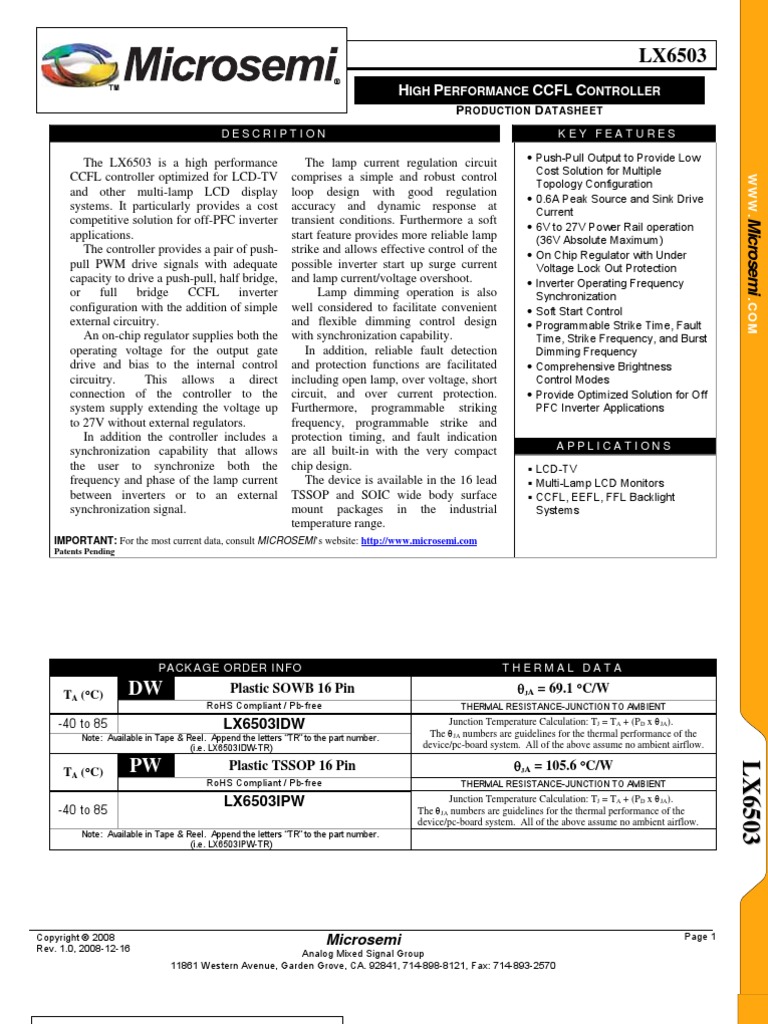 LX6503 | PDF | Power Inverter | Electronic Circuits