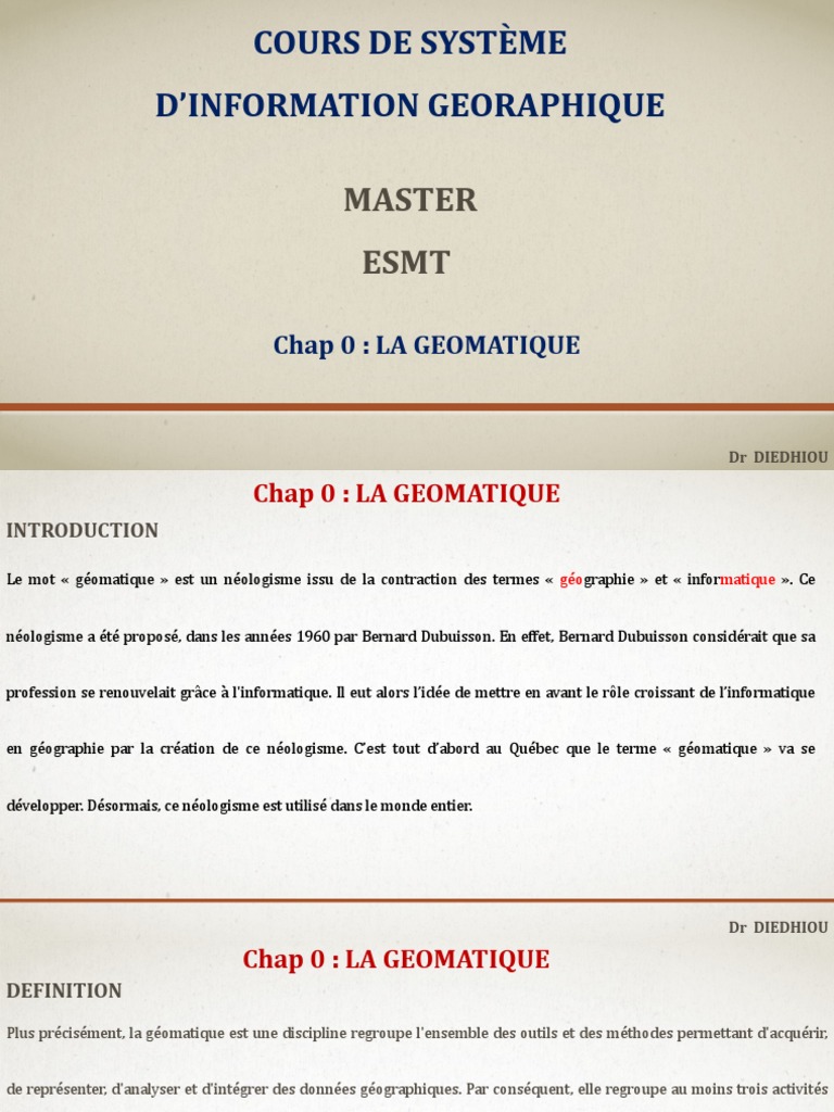 Introduction à la Géomatique et SIG | PDF | Géomatique | Géographie