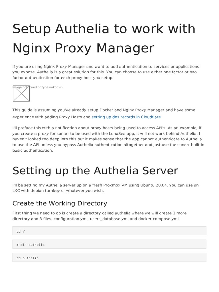Setup Authelia To Work With Nginx Proxy Manager | PDF | Proxy Server ...