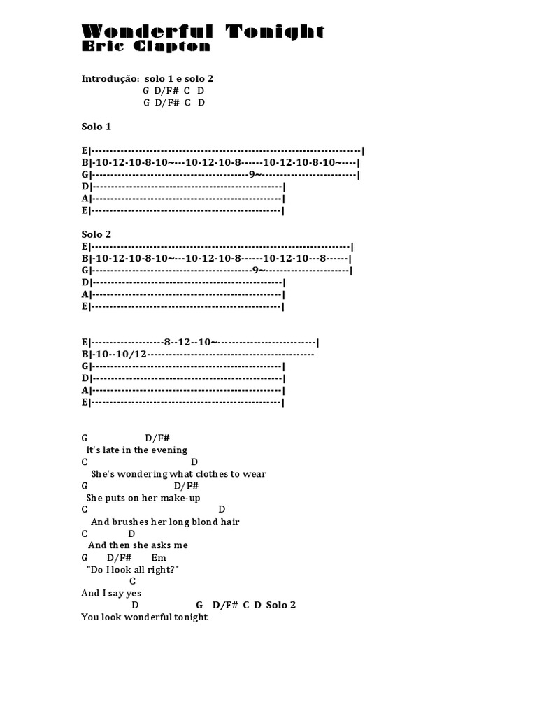 An Analysis of the Guitar Solos and Lyrics in Eric Clapton's 'Wonderful ...