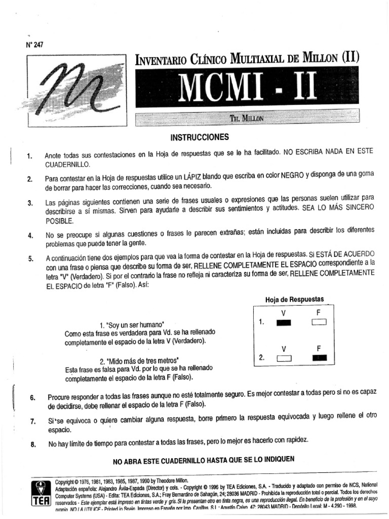 Mcmi 2 | PDF
