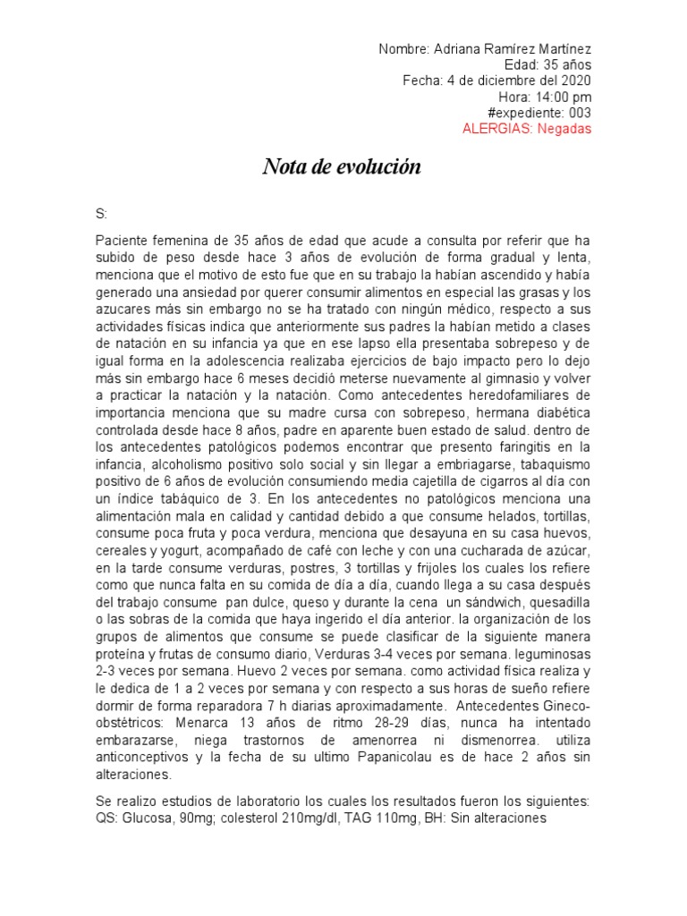 Soap Paciente Adulto | PDF | Síndrome metabólico | Obesidad