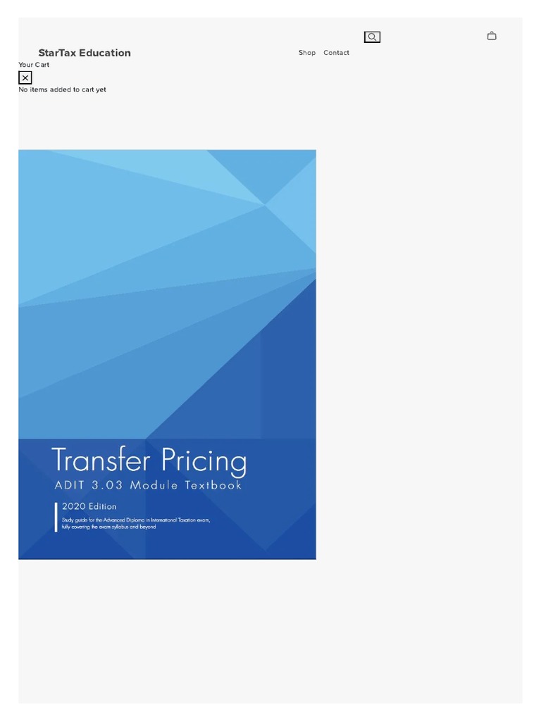 ADIT Transfer Pricing Book (Hard Copy) | PDF | Textbook | Pricing