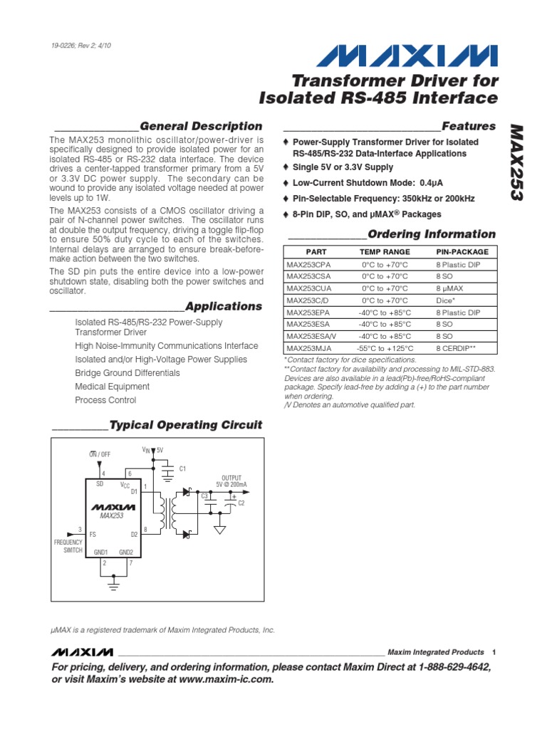 Max 253 | PDF | Capacitor | Rectifier
