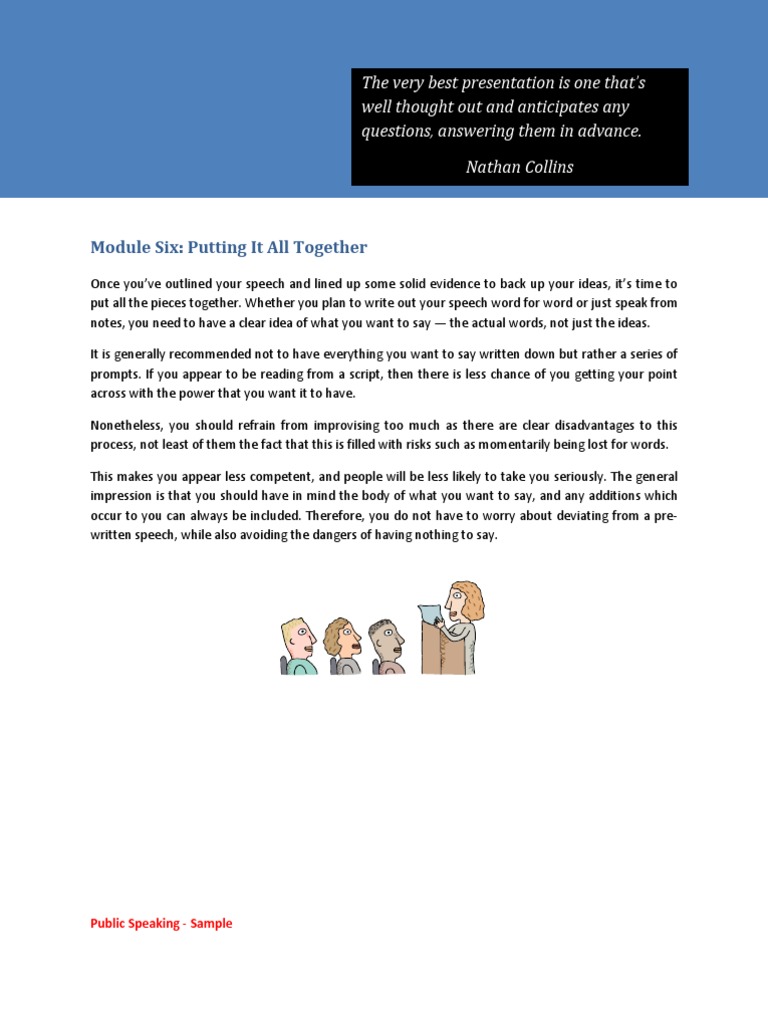 Public Speaking Sample | Public Speaking | Speech