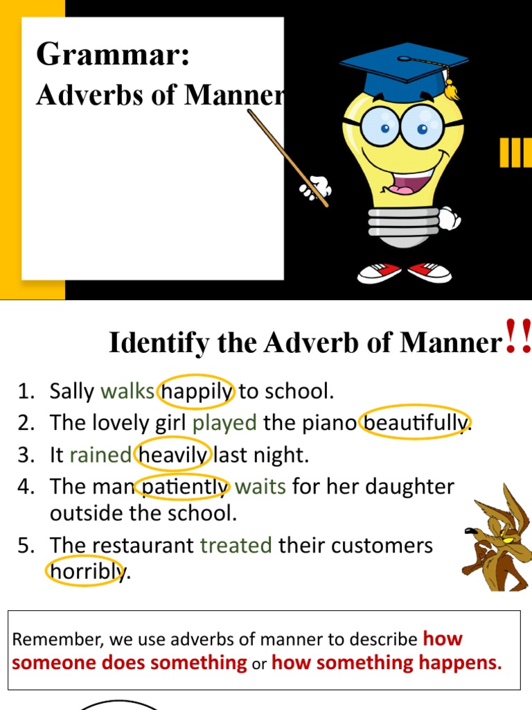 Adverbs of Manner PPT Review Practice Classroom Posters CLT ...