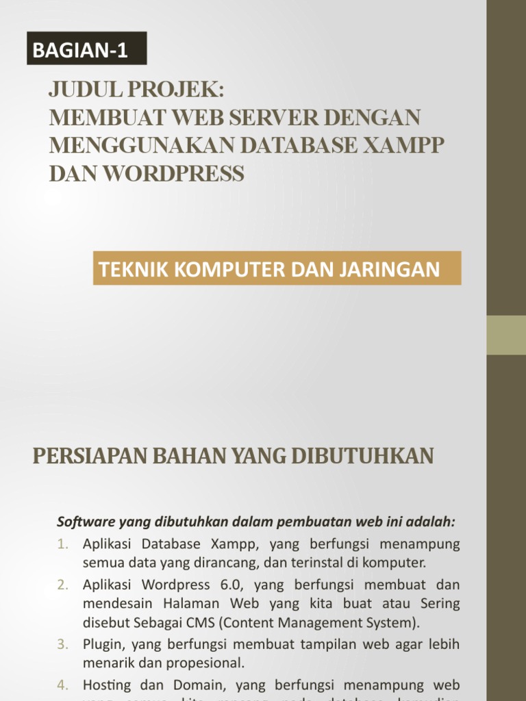 MEMBUAT WEB DENGAN MENGGUNAKAN DATABASE XAMPP DAN WORDPRESS Bab-1 | PDF | Bisnis | Teknologi ...