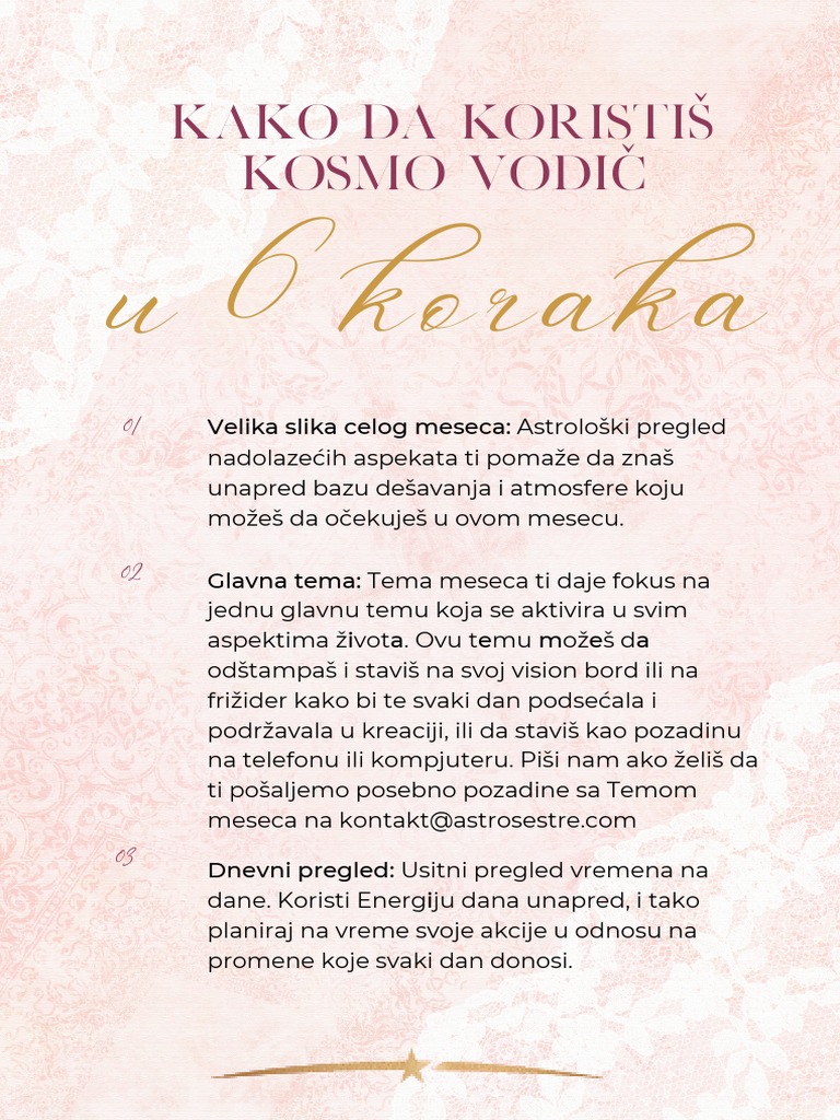 01 Kako Da Koristis Kosmo Vodic Astro Sestre | PDF