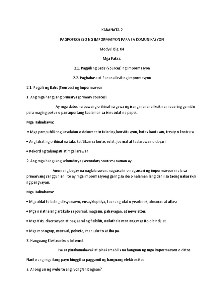 Share Kabanata 2, Modyul 4 | PDF