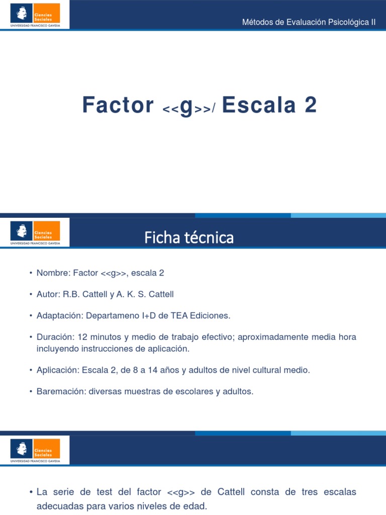 Factor G Escala 2 | PDF | Inteligencia | Aprendizaje