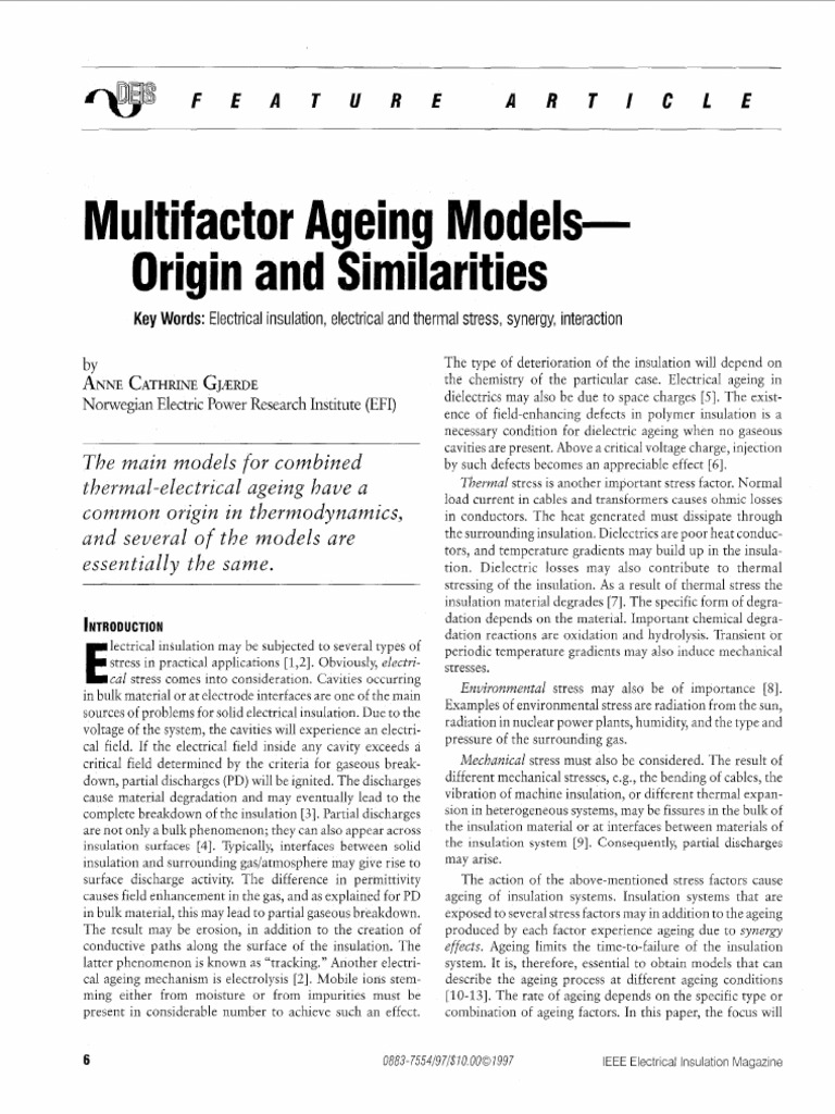 Electrical Insulation Ageing Factors | PDF | Insulator (Electricity ...