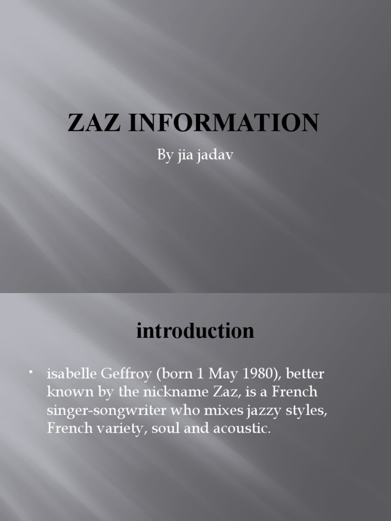 Zaz Information French | PDF