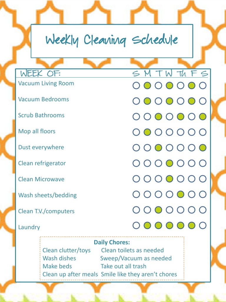 Weekly Cleaning Schedule | PDF