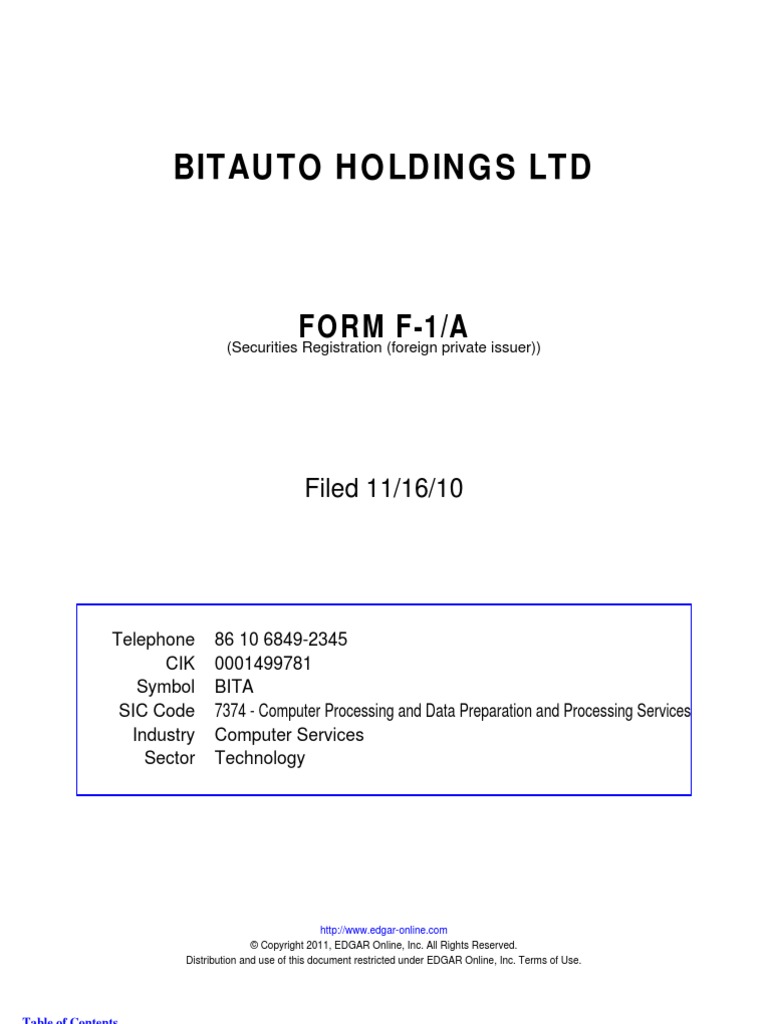 BitAuto IPO Prospectus 2010 | PDF | American Depositary Receipt ...