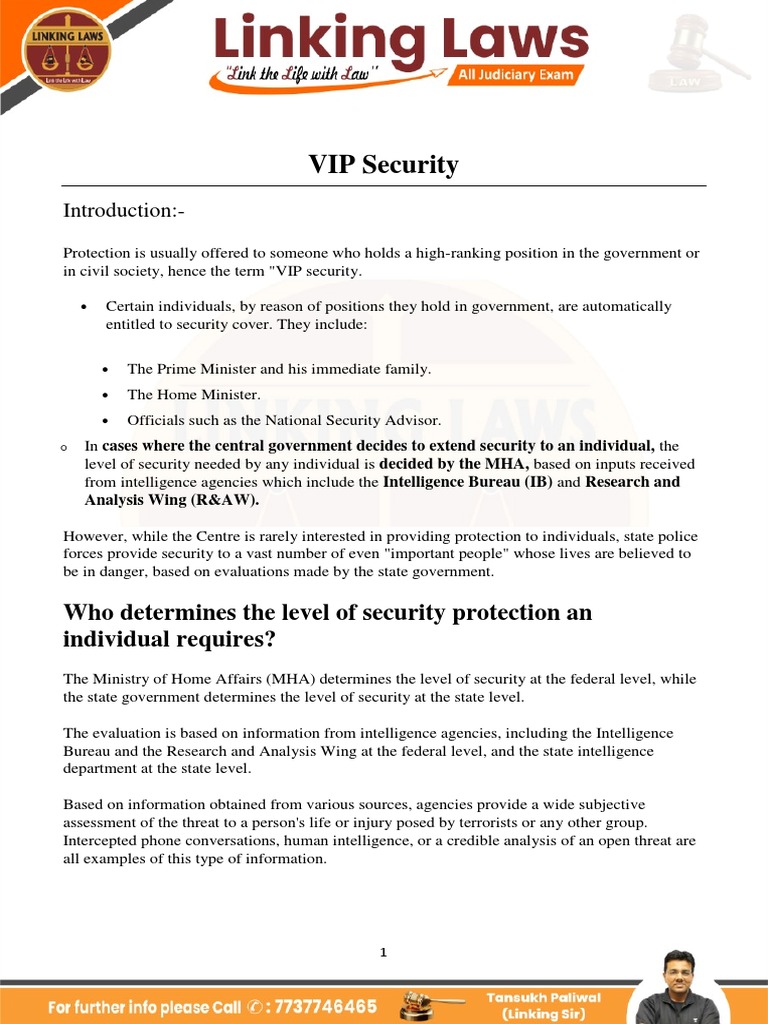 VIP Security: Introduction | PDF | National Security | Government
