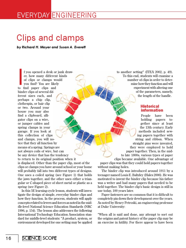 Clips and Clamps | PDF | Lever | Force