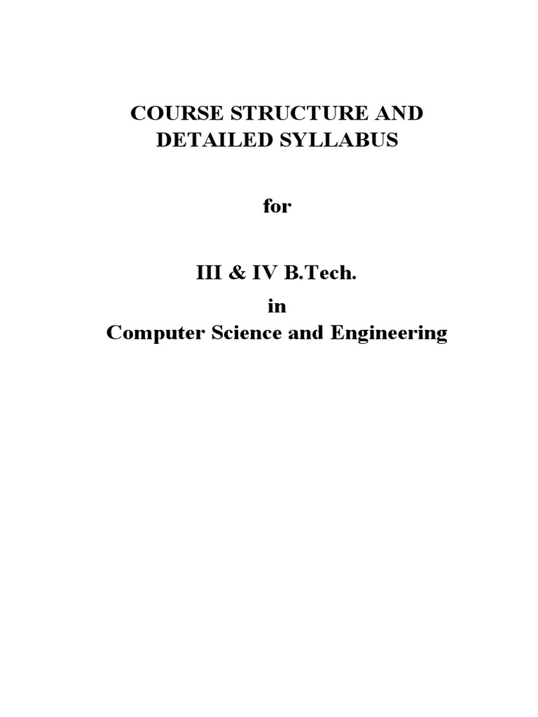 III & IV B.tech Cse Autonomous Syllabus Book (A4) | PDF | Relational ...