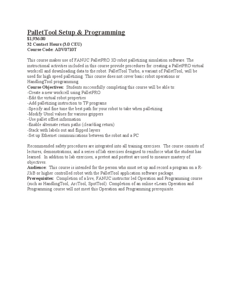 PalletTool Setup-FANUC | Download Free PDF | Computer Programming | Simulation