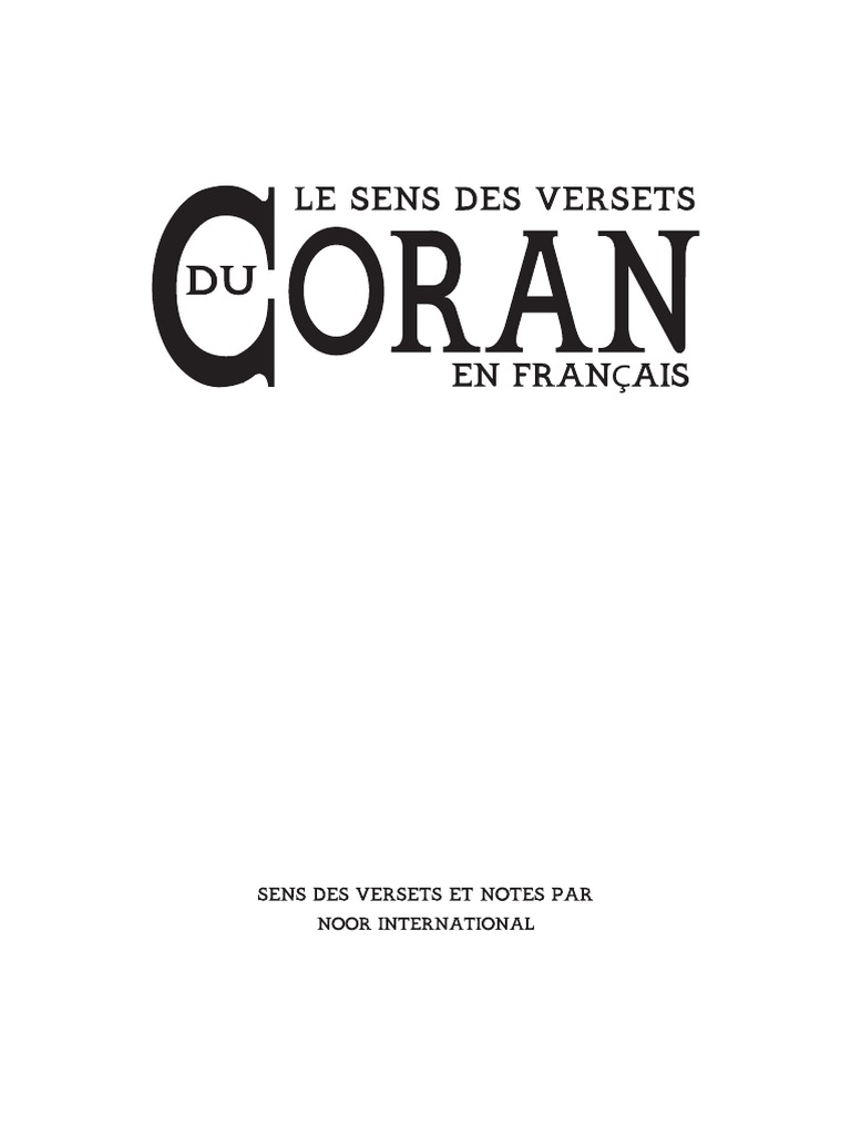 Traduction et explication du Coran | PDF | Coran | Islam