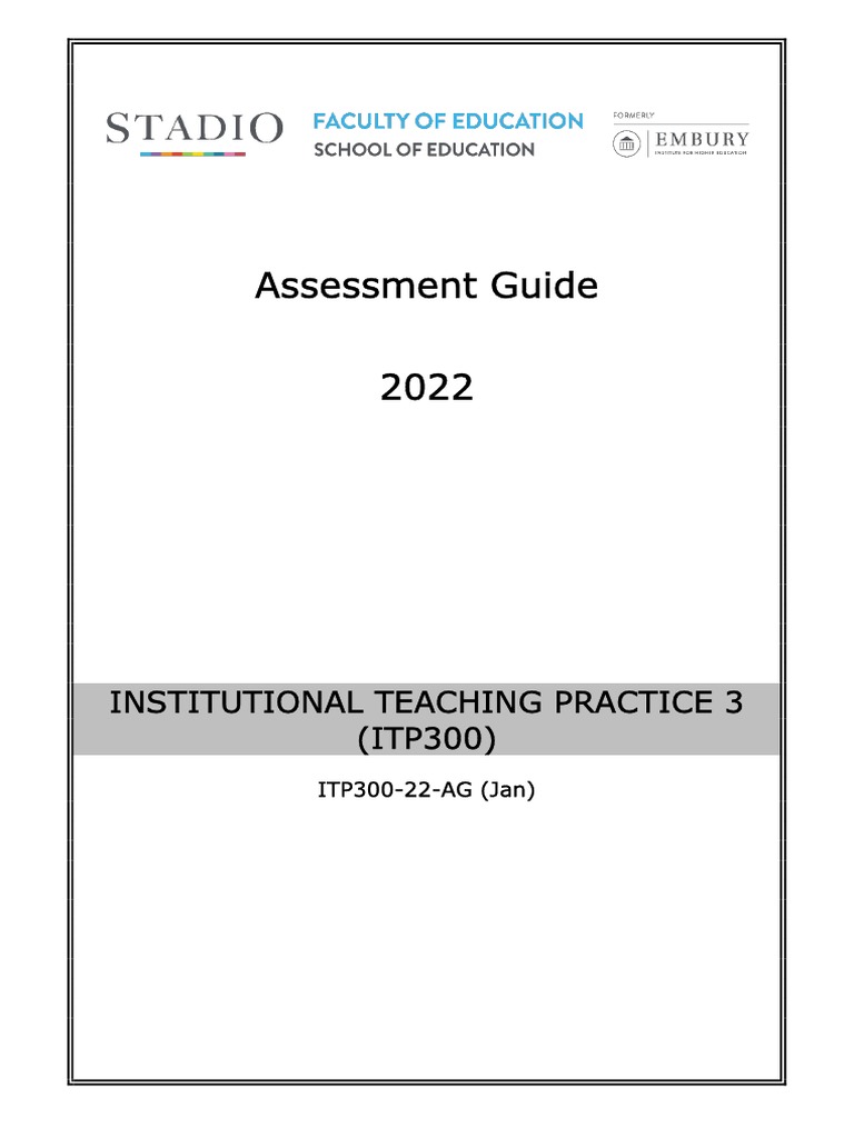 Institutional Teach Prac 3 (ITP300-22-Assessment Guide) | PDF ...