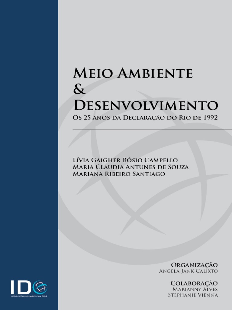 Meio Ambiente e Desenvolvimento - Os 25 Anos Da Declaração Do Rio de ...