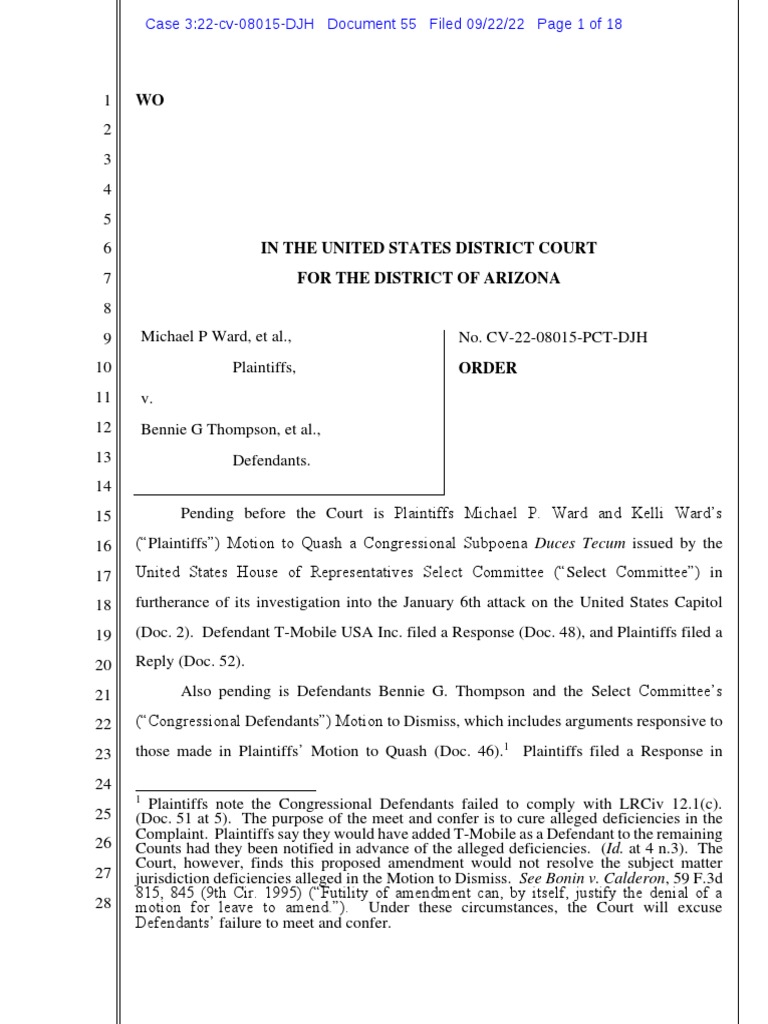 Ward Motion To Quash Denied | PDF | Health Insurance Portability And ...