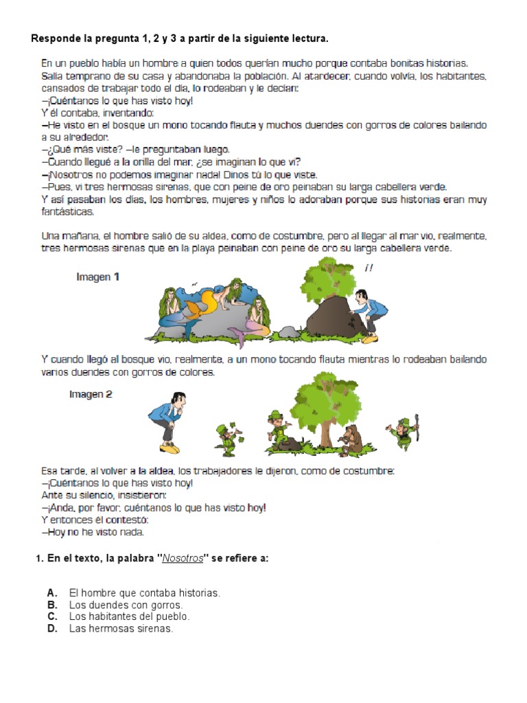 Taller De Comprensión Lectora 1 Pdf
