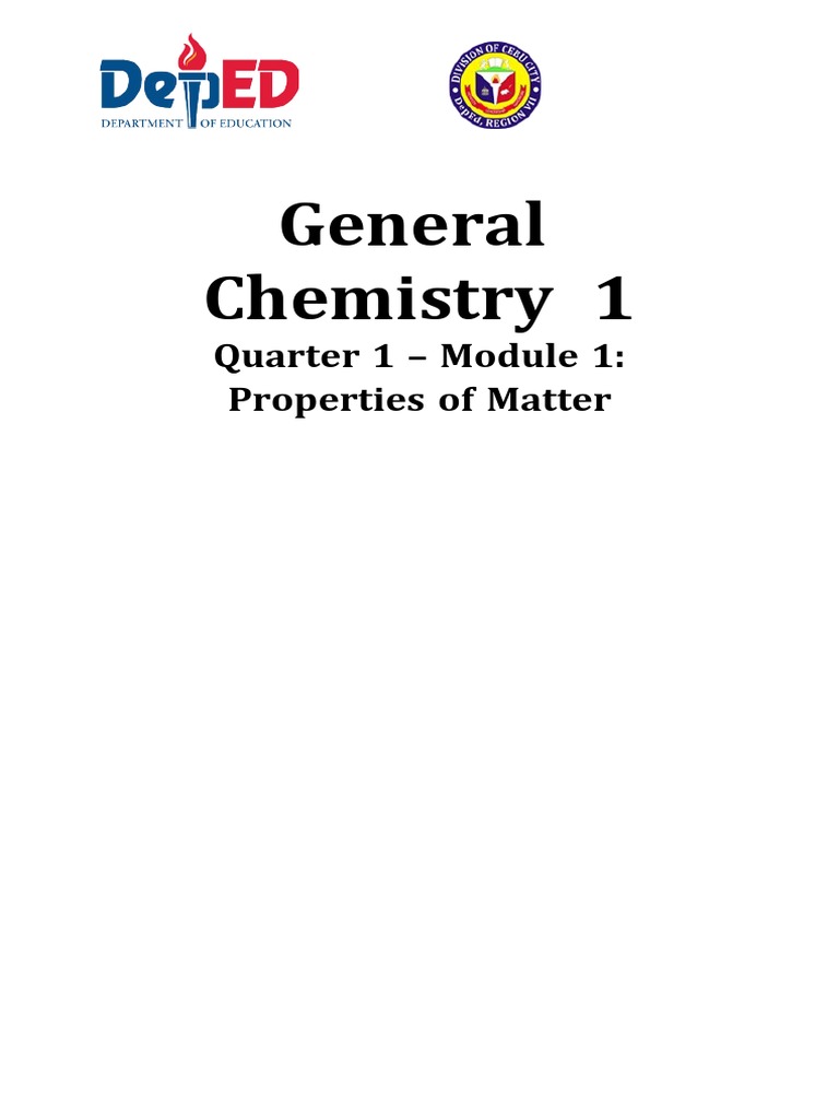 General Chemistry 1 Week 1 and 2 Quarter 1 | PDF | Mixture | Filtration