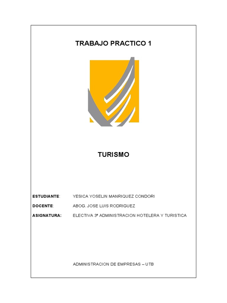 TRABAJO PRACTICO 1 Turismo | PDF