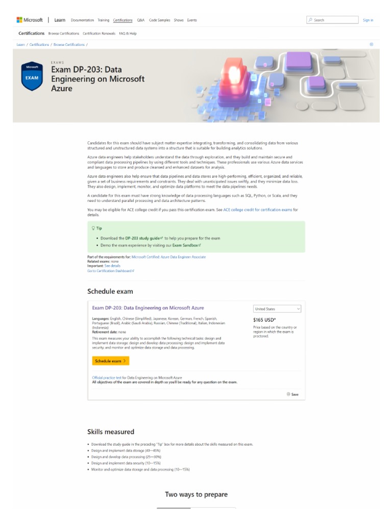 Screencapture Learn Microsoft en Us Certifications Exams DP 203 2022 09 23 22 - 12 - 40 | PDF