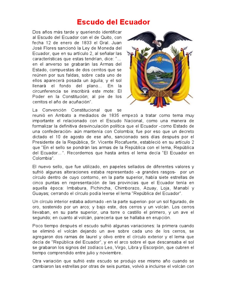 Escudo Del Ecuador | PDF