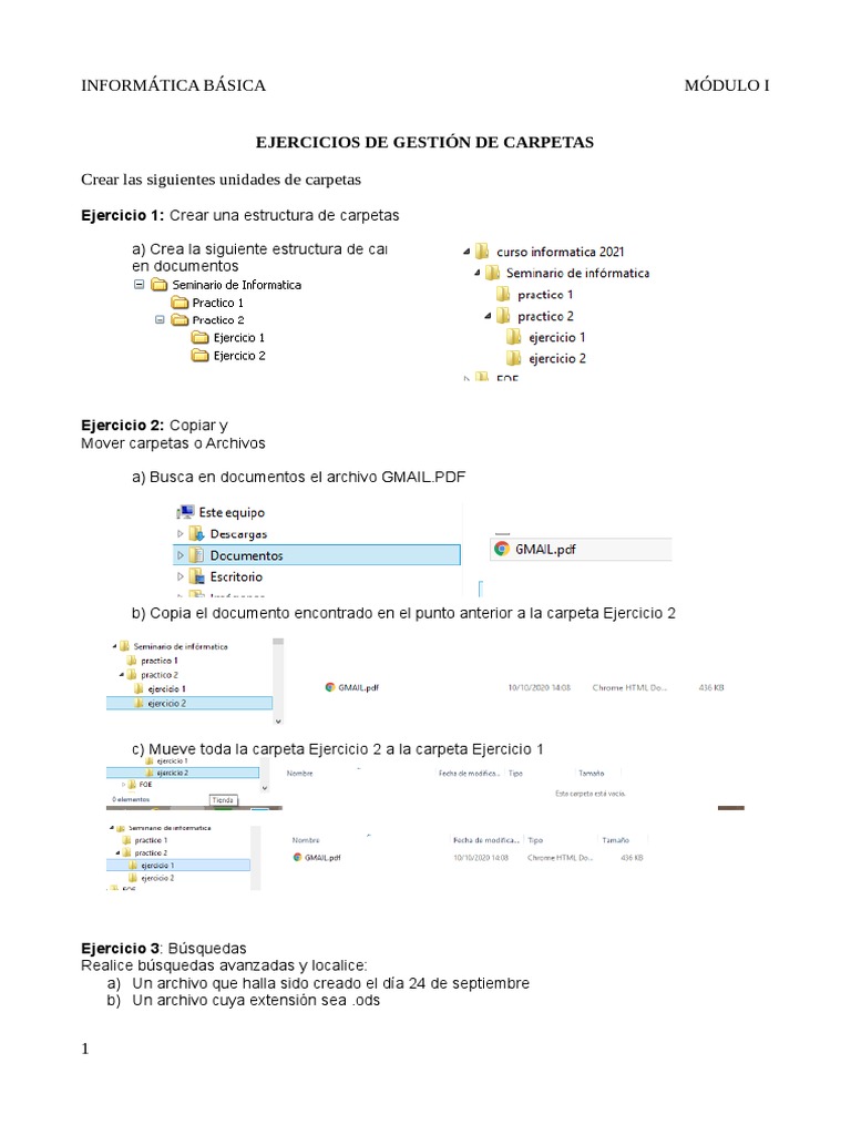 Ejercicios de Informática para Imprimir | PDF | Archivo de computadora ...