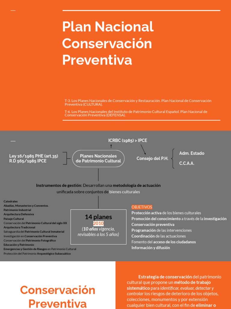 Plan Nacional Conservación Preventiva | PDF | Patrimonio cultural