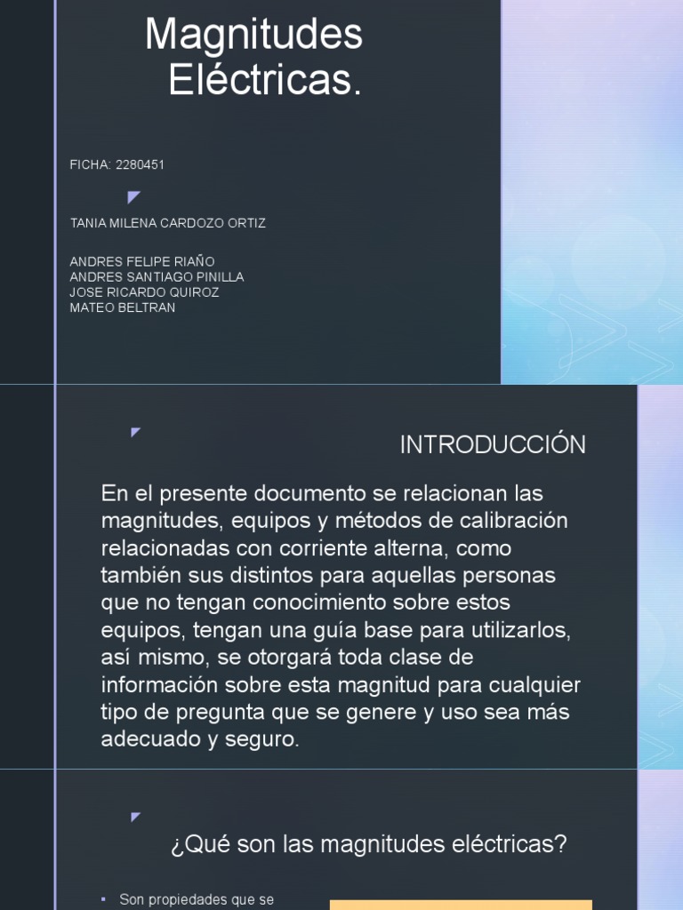 Magnitudes Electricas | PDF | Voltio | Corriente eléctrica