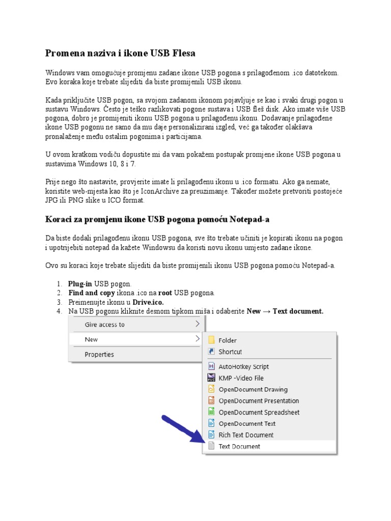Promena Naziva I Ikone USB Flesa | PDF