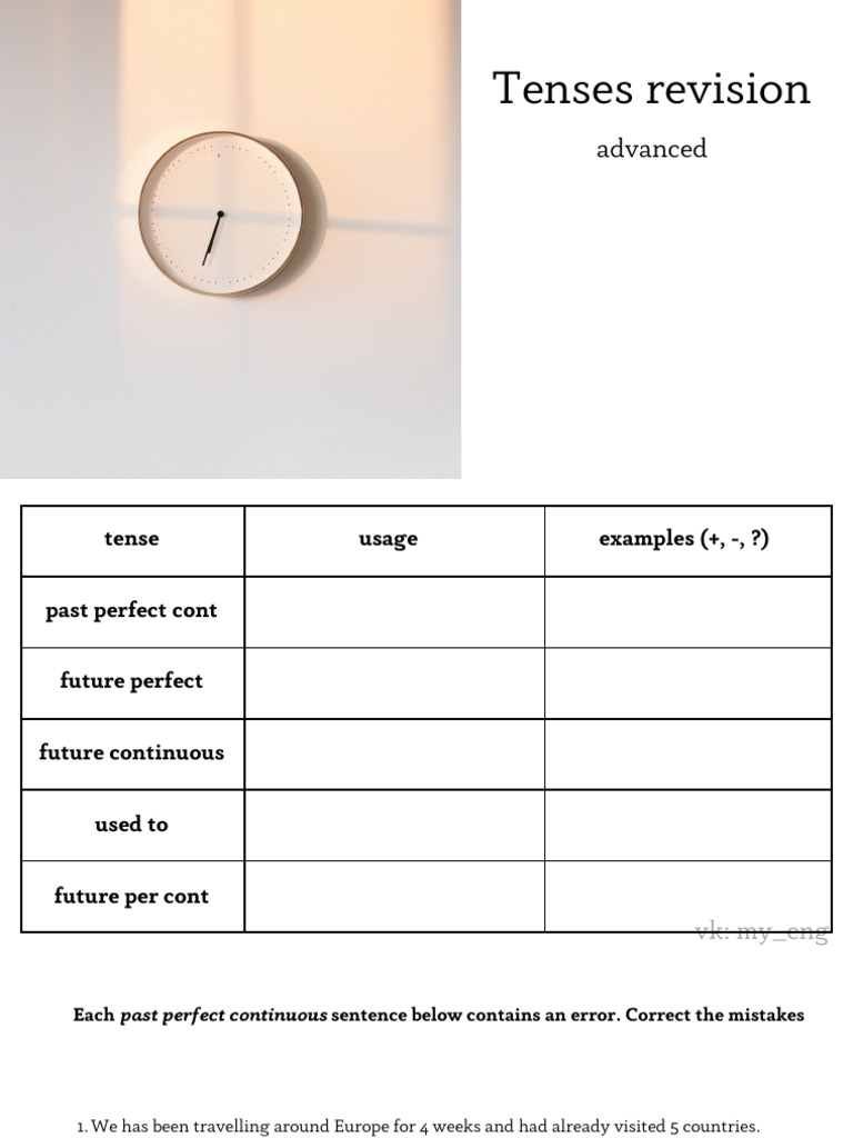 Tenses Revision Advanced | PDF | Linguistics | Grammar