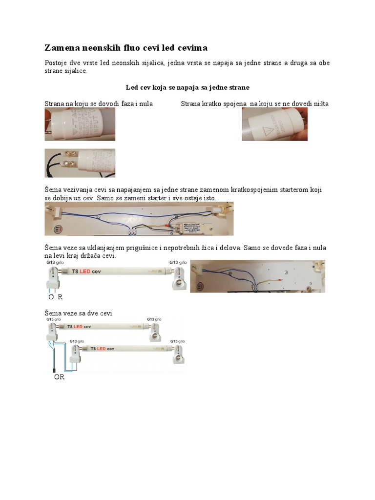 Zamena Neonskih Fluo Cevi Led Cevima | PDF