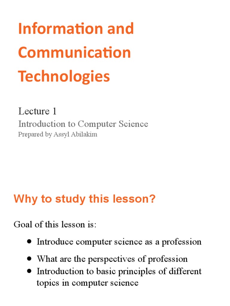 Introduction To ICT | PDF | Computer Science | Computer Programming
